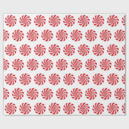Hard Peppermint Candy Christmas Wrapping Paper | Zazzle