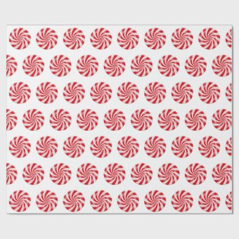 Hard Peppermint Candy Christmas Wrapping Paper | Zazzle