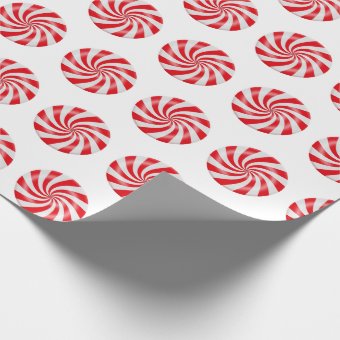 Hard Peppermint Candy Christmas Wrapping Paper | Zazzle