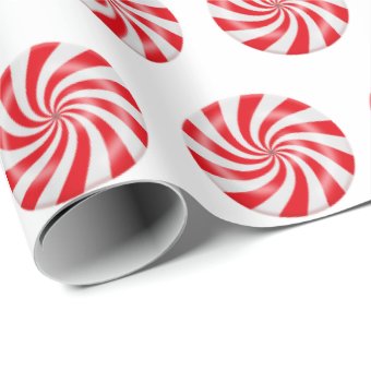 Hard Peppermint Candy Christmas Wrapping Paper | Zazzle