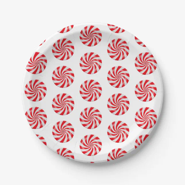 Hard Peppermint Candy Design Paper Plate | Zazzle