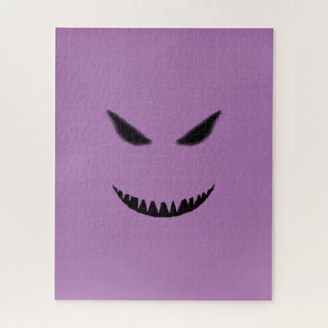 Hard Purple and Black Evil Face Jigsaw Puzzle | Zazzle