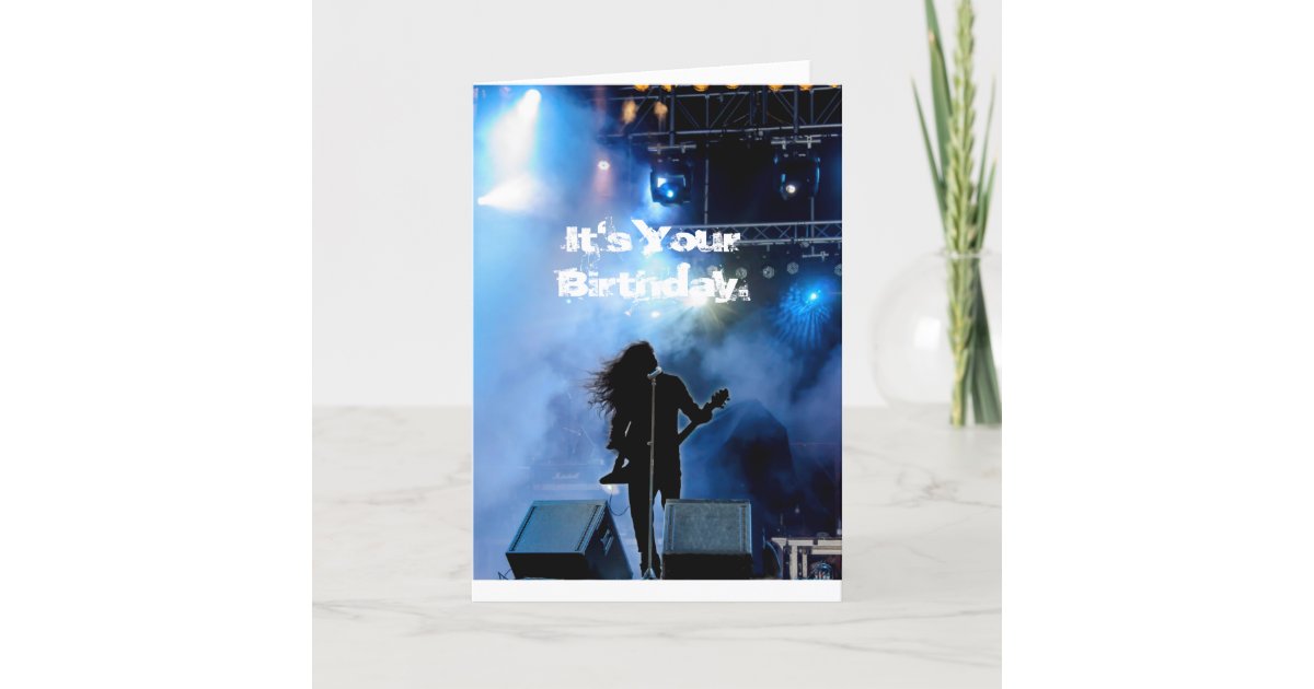Hard Rockin' Heavy Metal Guitarist Birthday Card | Zazzle