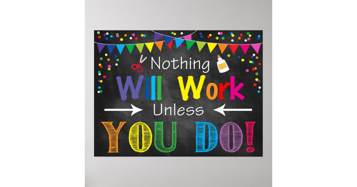 Hard Work Classroom Poster | Zazzle