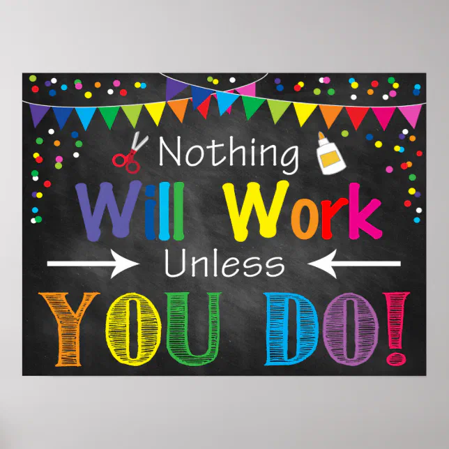 Hard Work Classroom Poster | Zazzle