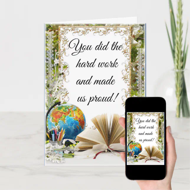 Hard Work Graduation Greeting Card | Zazzle