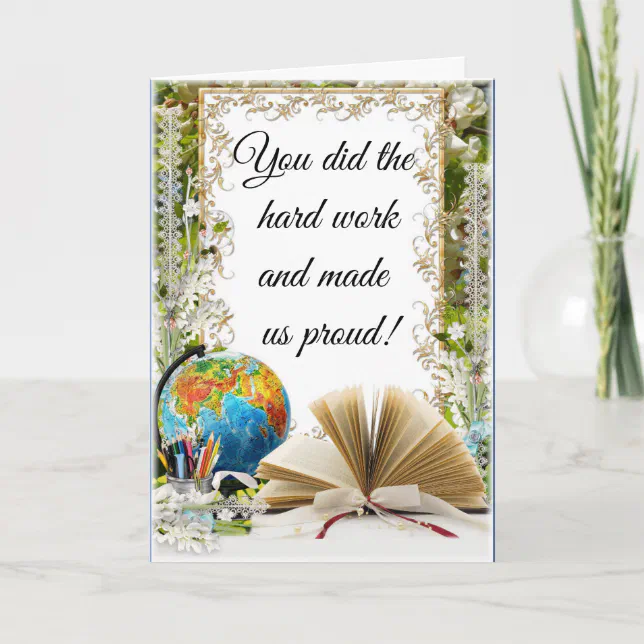 Hard Work Graduation Greeting Card | Zazzle