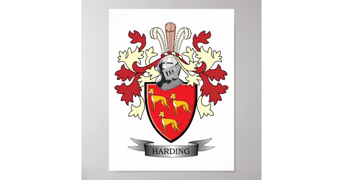 Harding Family Crest Coat of Arms Poster | Zazzle