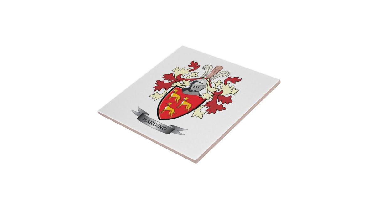 Harding Family Crest Coat of Arms Tile | Zazzle