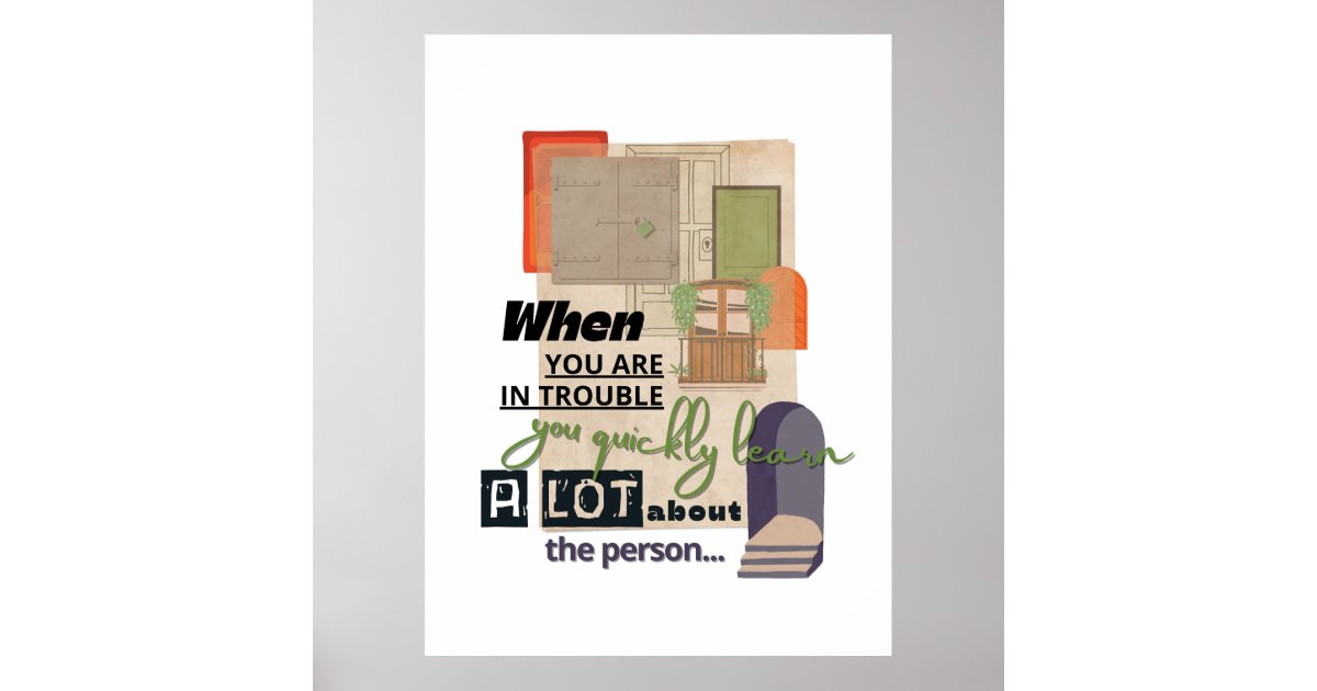 Hardship friendship quote illustration poster | Zazzle