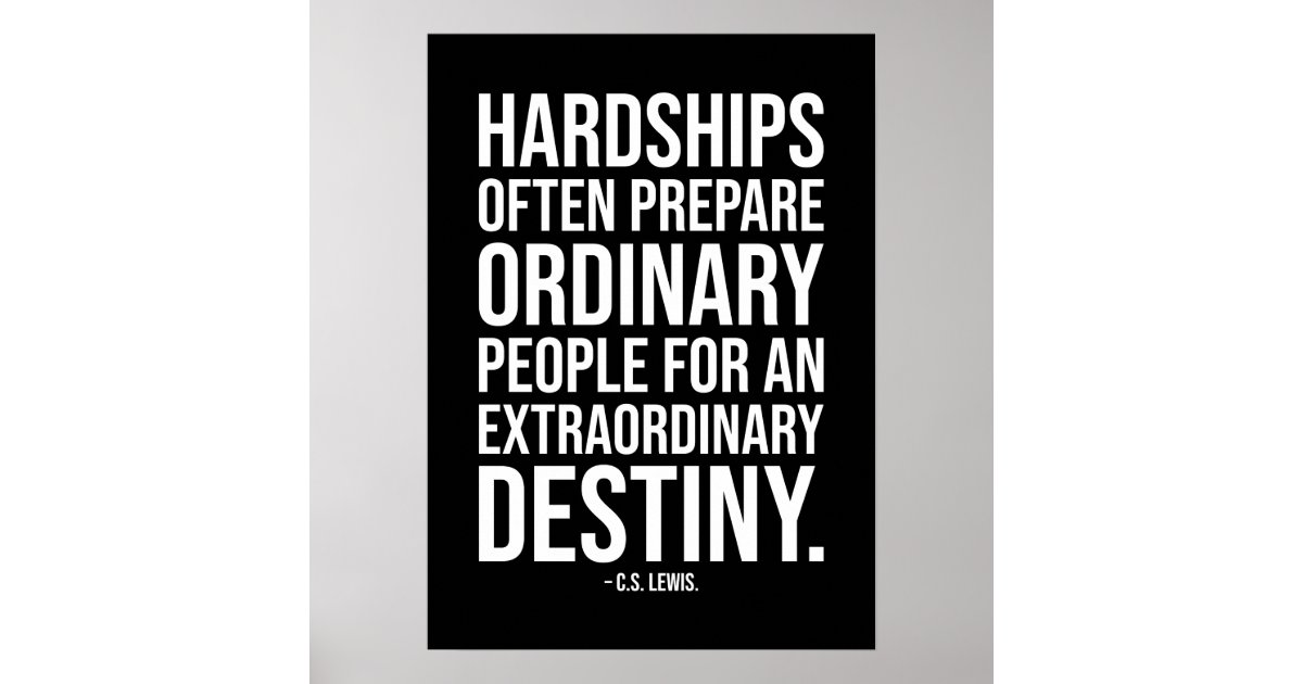 Hardships - Success Motivational Quote Poster | Zazzle