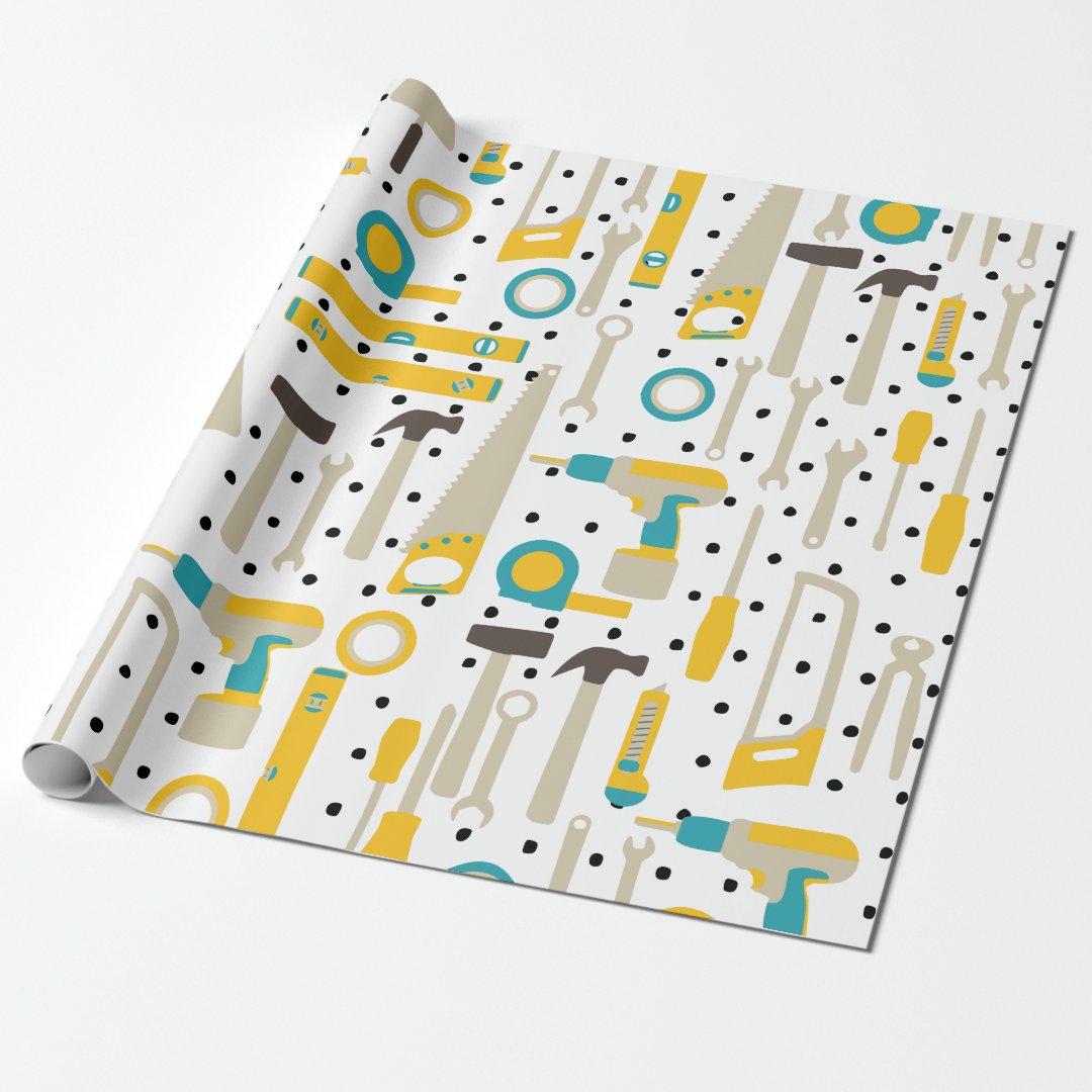 Hardware and Construction Tools Wrapping Paper | Zazzle