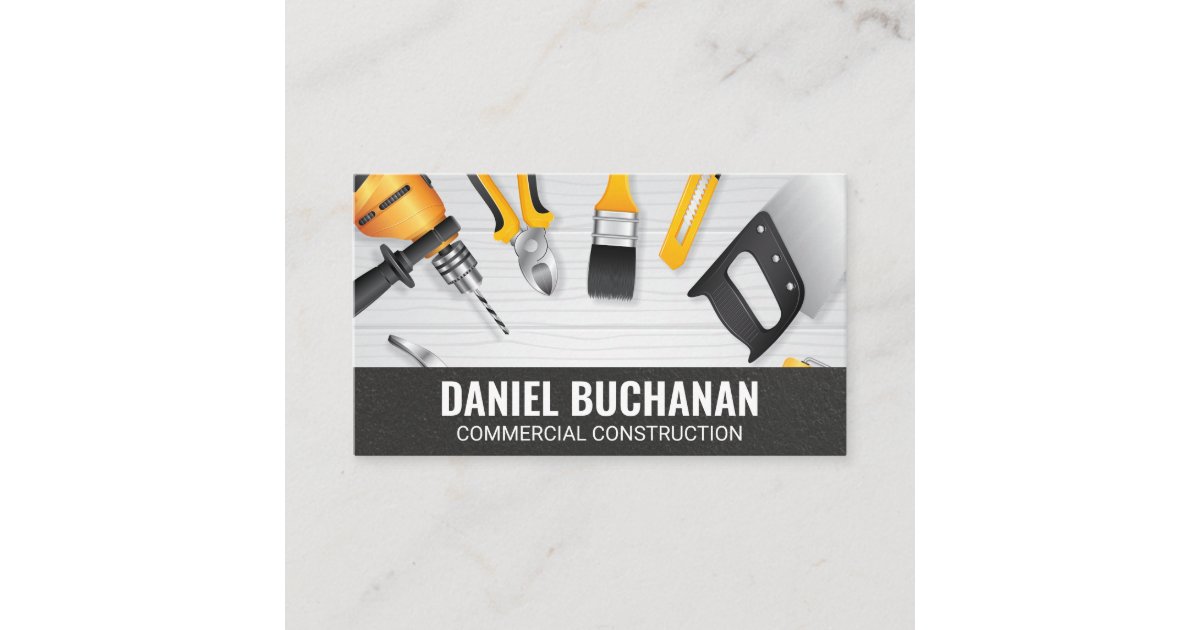 Hardware Construction Tools | Wood Business Card | Zazzle