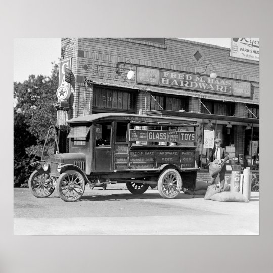 Hardware Store Delivery Truck, 1924. Vintage Photo Poster | Zazzle.com
