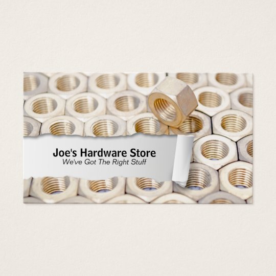 Hardware Store Nuts n Bolts Closeup Business Card | Zazzle.com