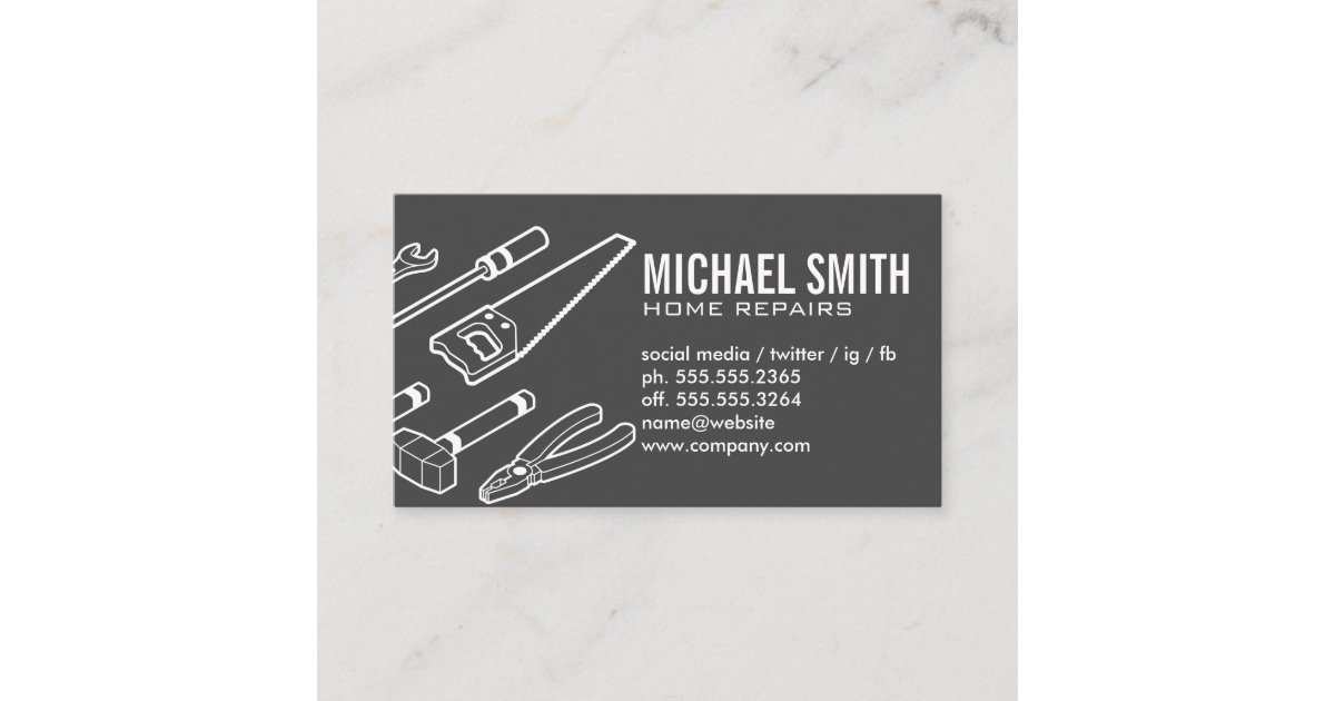 Hardware Tools Business Card | Zazzle