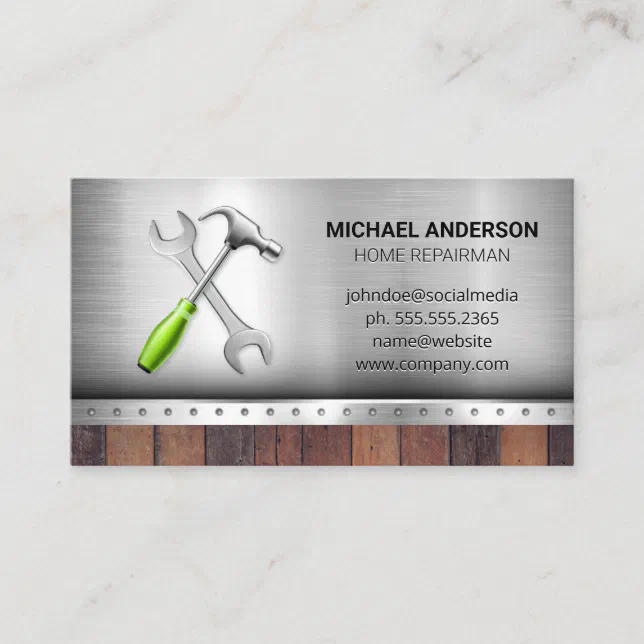Hardware Tools | Construction Builder | Carpentry Business Card | Zazzle