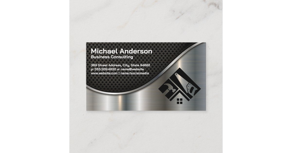 Hardware Tools | Metallic Business Card | Zazzle