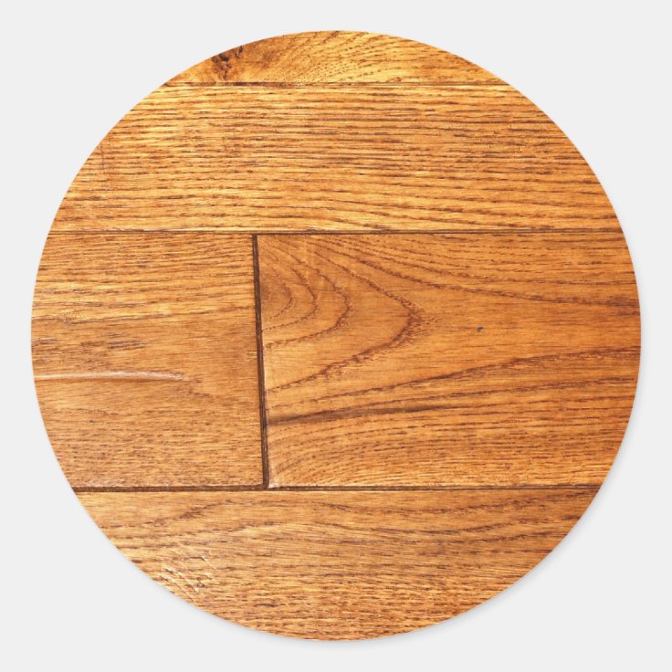 Hardwood floor classic round sticker | Zazzle
