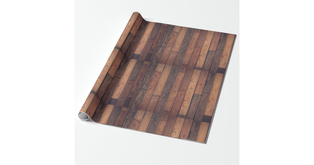 Hardwood Floor Imitation Wrapping Paper | Zazzle