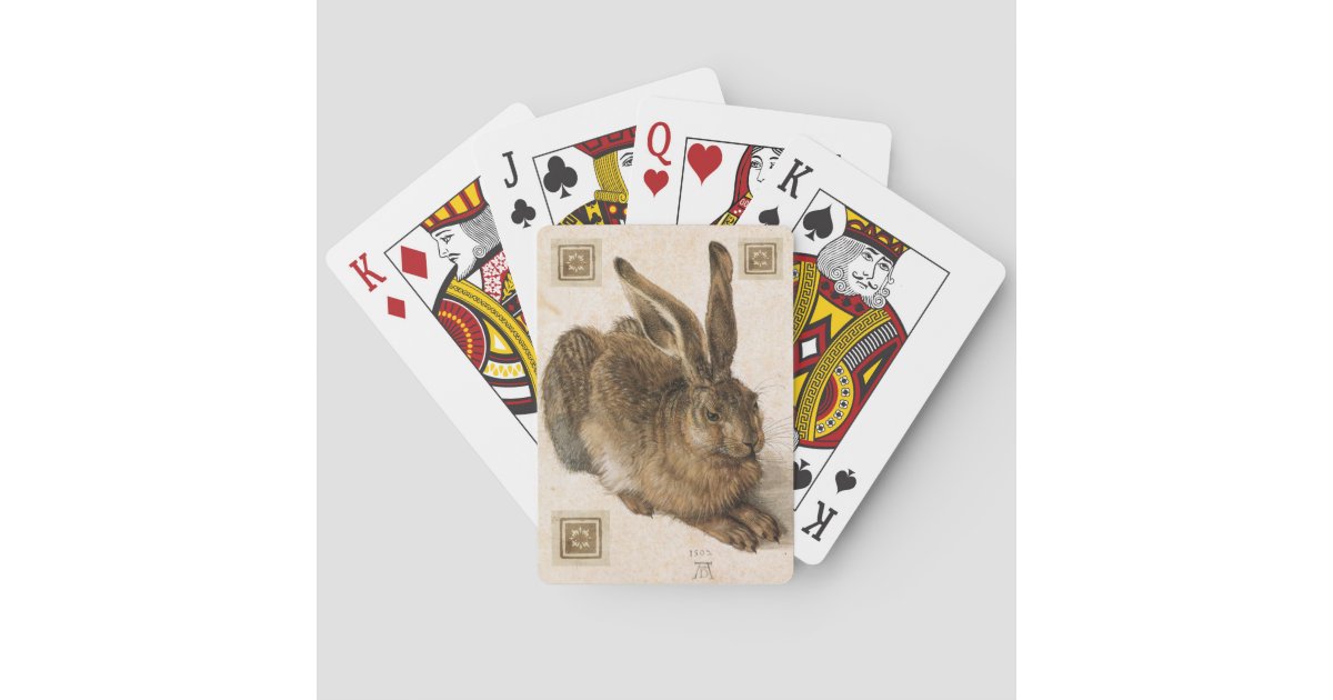 Hare by Albrecht Durer with Original Signature Poker Cards | Zazzle
