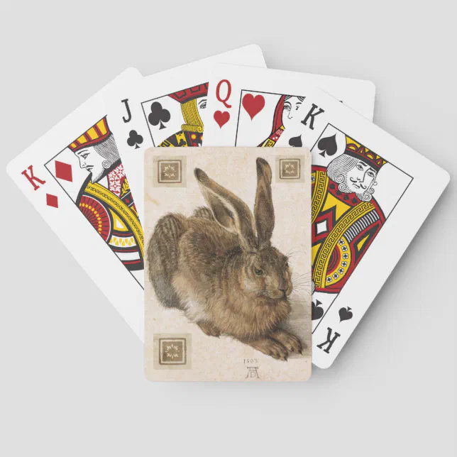 Hare by Albrecht Durer with Original Signature Poker Cards | Zazzle