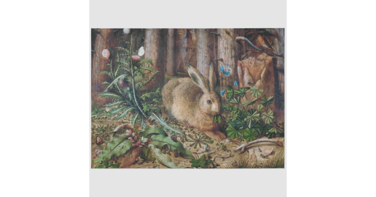 Hare in the Forest Rabbit Decoupage Tissue Paper | Zazzle