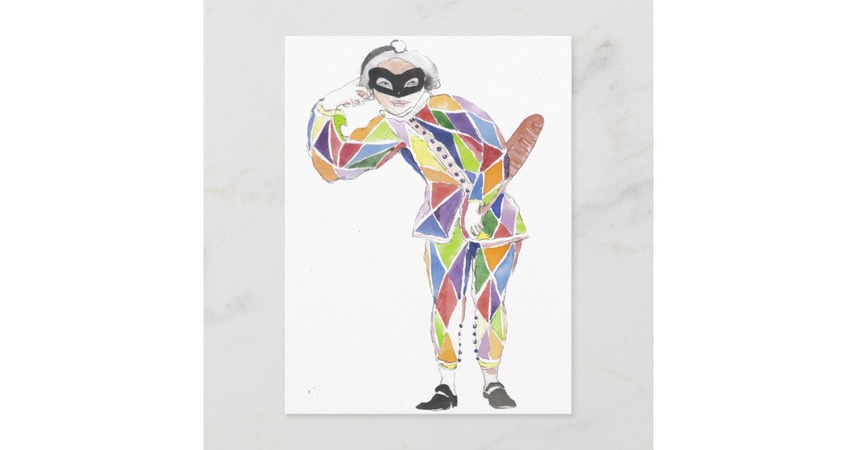 Harlekin Postcard | Zazzle