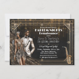 Harlem Nights Gatsby 1920s African American Invitation | Zazzle