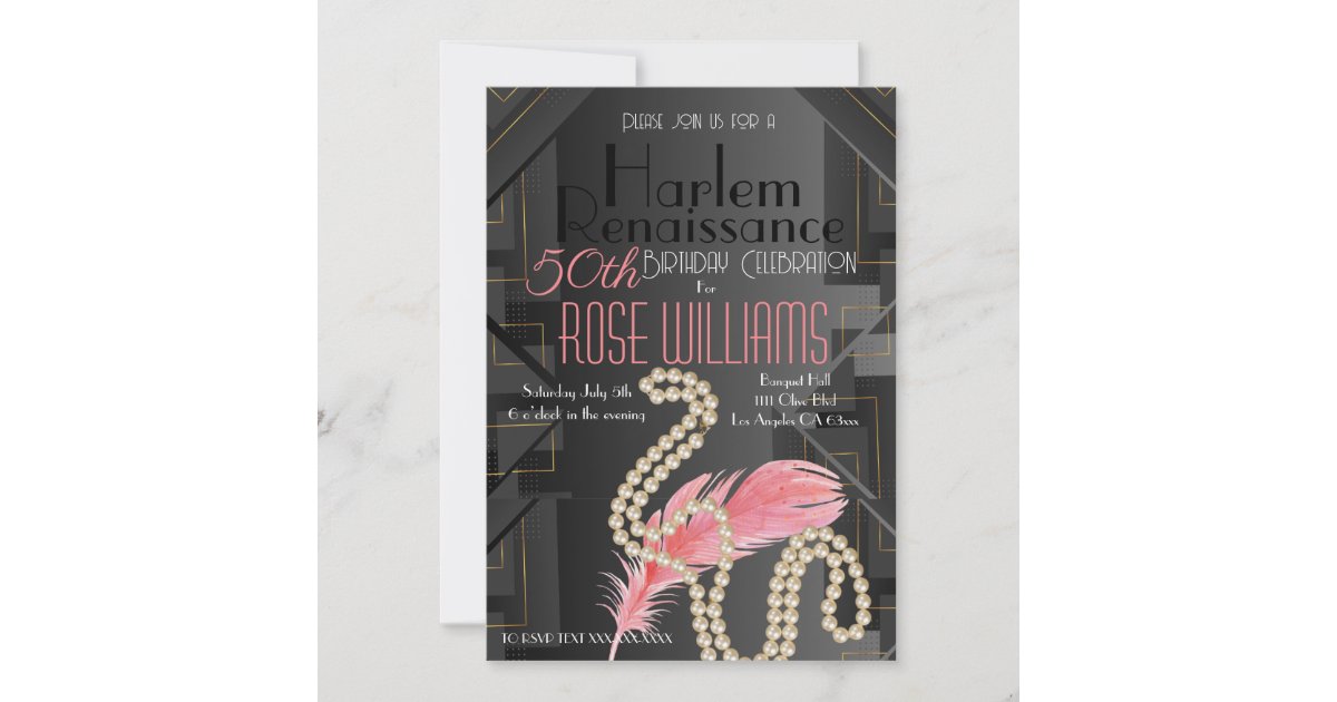 Harlem Renaissance Birthday Invitation | Zazzle