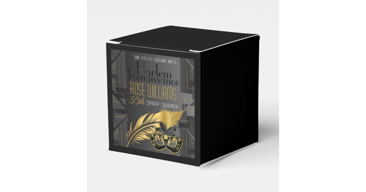Harlem Renaissance Birthday Invitation Favor Boxes | Zazzle