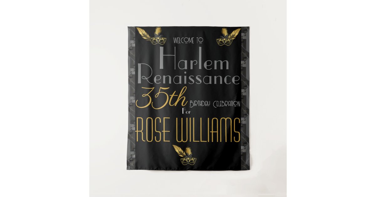 Harlem Renaissance Birthday Invitation Tapestry | Zazzle