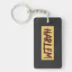 Harlem Text Base Design on Yellow Background Keychain | Zazzle