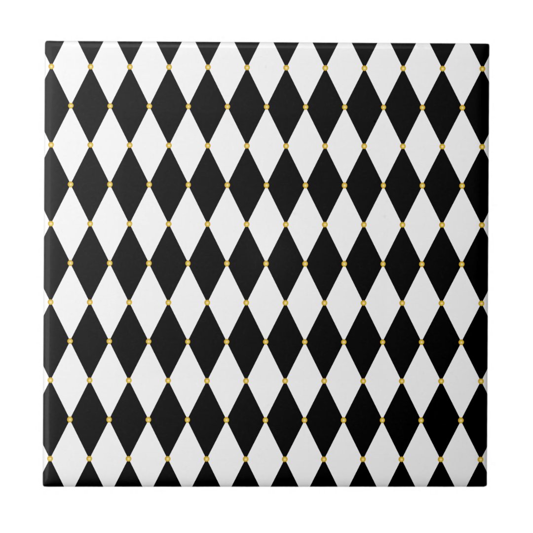 Harlequin Diamond Pattern Ceramic Tile | Zazzle