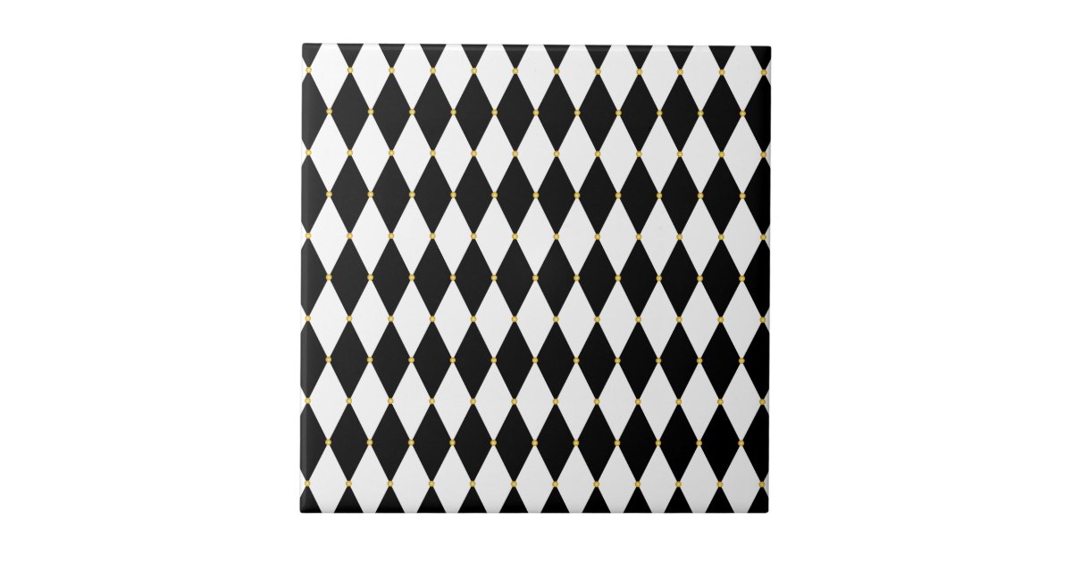 Harlequin Diamond Pattern Ceramic Tile | Zazzle