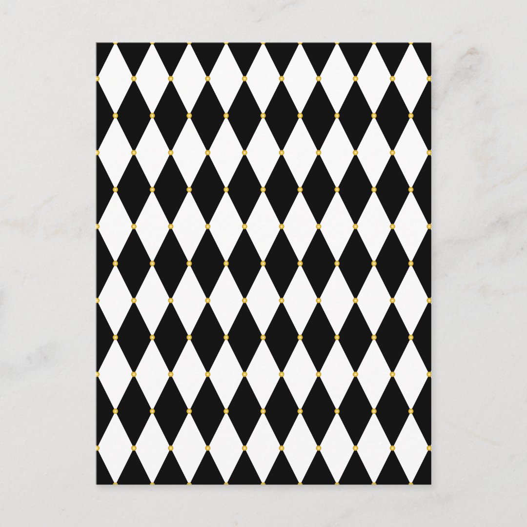 Harlequin Diamond Pattern Postcard | Zazzle