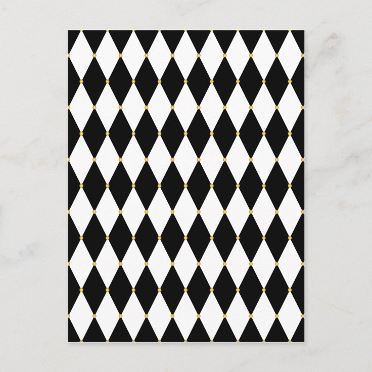 Harlequin Diamond Pattern Postcard | Zazzle