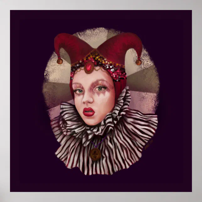 Harlequin Jester Poster | Zazzle