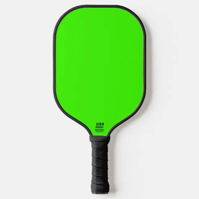 Harlequin Neon Green Solid Color Pickleball Paddle | Zazzle
