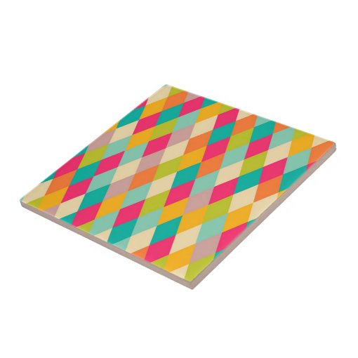Harlequin vintage pattern ceramic tile | Zazzle