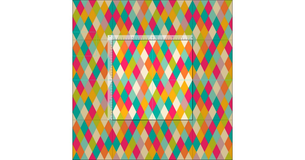 Harlequin vintage pattern fabric | Zazzle