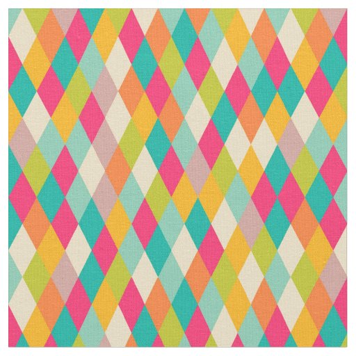 Harlequin vintage pattern fabric | Zazzle
