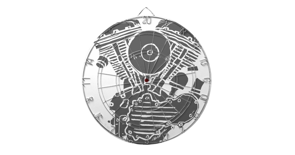 Harley Panhead Motor Drawing Dartboard | Zazzle