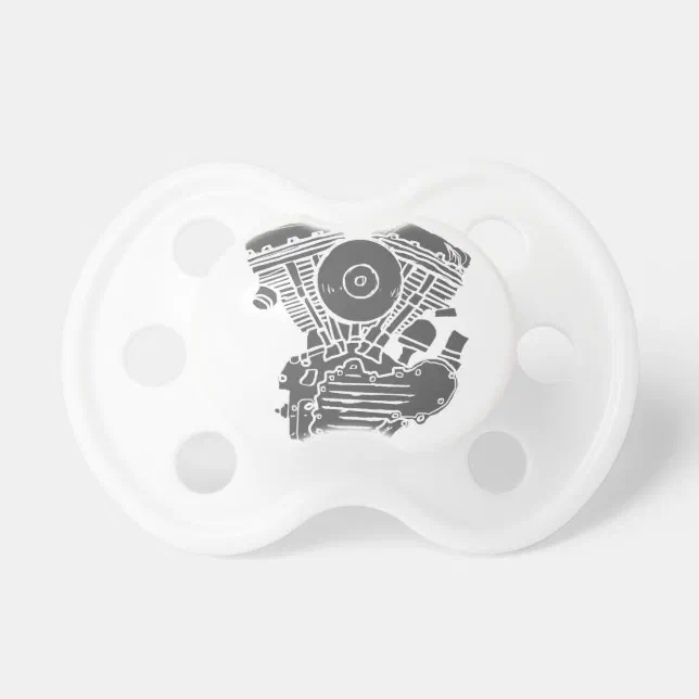 Harley Panhead Motor Drawing Pacifier | Zazzle