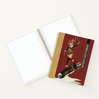 Harley Quinn Bombshells Pinup Drawing Notebook | Zazzle