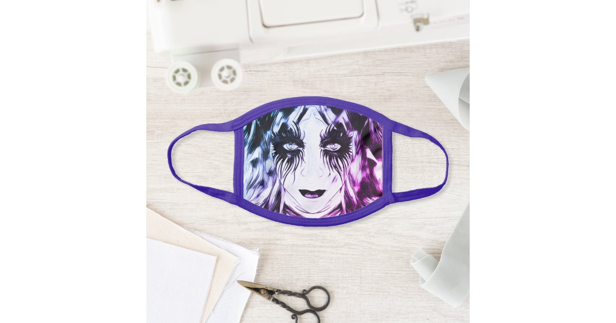 Harley Quinn-inspired Gothic Girl Custom Hellequin Face Mask | Zazzle