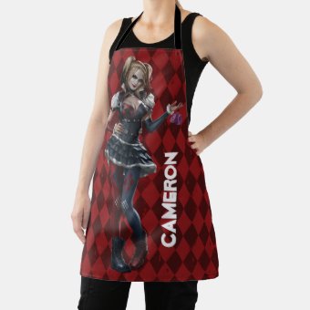 Harley Quinn With Fuzzy Dice Apron | Zazzle