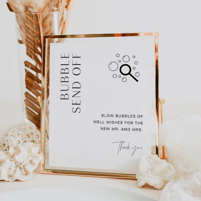 HARLOW Bubbles Wedding Send Off Sign | Zazzle