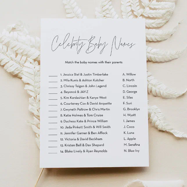 HARLOW Celebrity Baby Name Baby Shower Game Invitation | Zazzle HARLOW Celebrity Baby Name Baby Shower Game Invitation | Zazzle