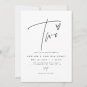 HARLOW Edgy Modern Minimalist ONE 1st Birthday Invitation | Zazzle